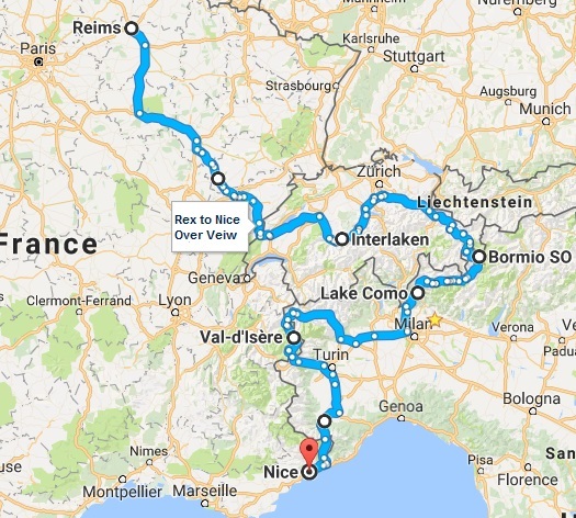 Banger Rally Route to Nice | Rusty Rex Rallies Route Over View